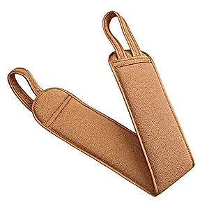 INGVY Dry Brushing Body Brush Fashion Powerful Moisture Machine Rub Back Towel Bar Men Sand Thin Bath Strip Towel Woman Soft Body Cleaning Bathroom Accessory (Color : Brown)