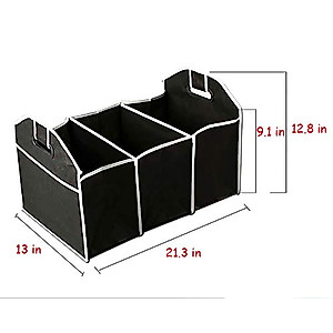 AFXOBO Car Folding Storage Box 3 Compartments Luggage Multifunctional Portable Storage Box Car Built-in Storage Box
