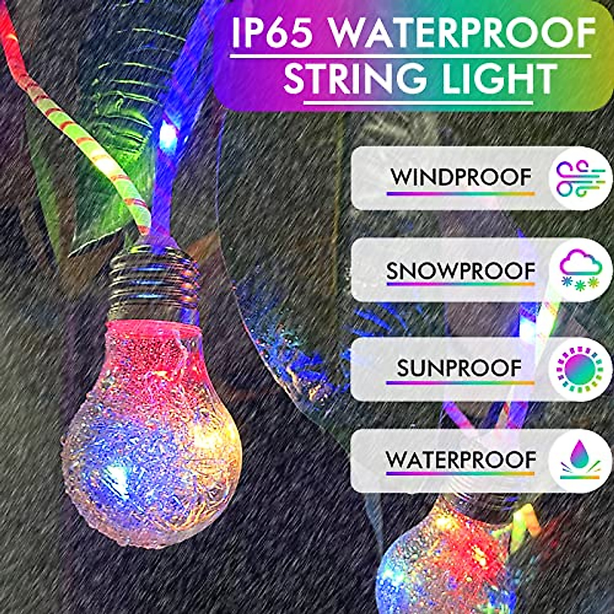String Lights, 39FT 150LED Globe Christmas Lights, Indoor Outdoor Colorful Patio Lights with Plug & Remote, Waterproof Rope Lights, Globe String Lights for Christmas Wedding Garden Party Patio…