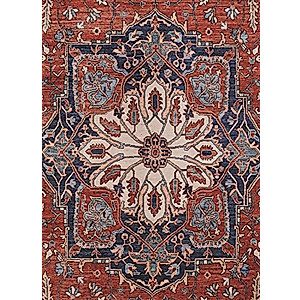 Momeni Afshar Polyester Area Rug, Red, 3' X 5' (AFS37)