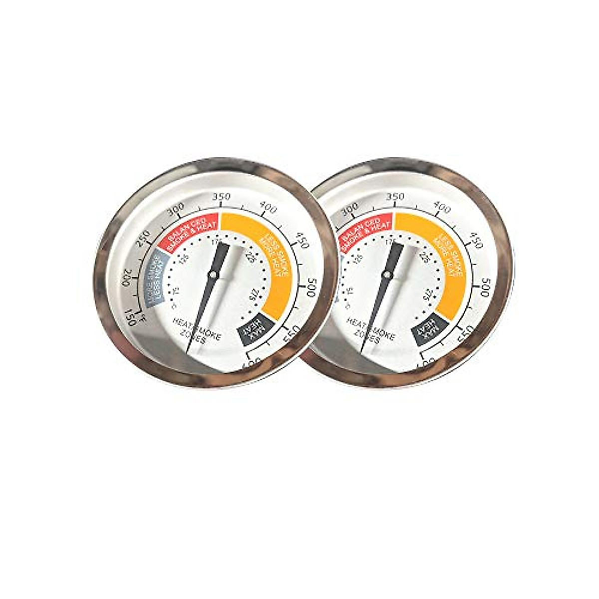 3 1/8'' BBQ Grill Temperature Gauge Charcoal Smoker Replacement Parts, and Most Smokers, OEM Charcoal Grill Pit Wood Smoker Thermomete Gauge Fahrenheit Compatible for Oklahoma Joe's (2Packs)