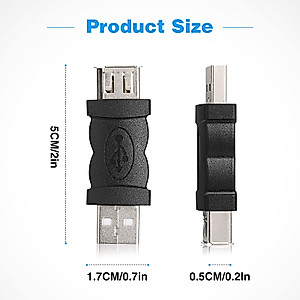 Fiada 4 Pieces Firewire 6 Pin USB Adapter, Female F to USB M Male Cable Converter, Compatible with Digital Cameras, Printers, MP3 Players, Cellular Phones