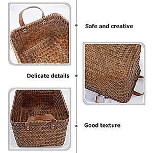Cabilock Storage Baskets for Shelves Bread Basket Imitation Rattan Woven Basket Laundry Basket Laundry Holder Laundry Storage Basket Wicker Baskets Decoration Storage Containers