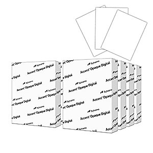 Accent Opaque White 8.5” x 11” Cardstock Paper, 100lb, 271gsm – 1,600 Sheets (8 Reams) – Premium Smooth Heavy Cardstock, Printer Paper for Invitations, Cards, Menus, Business Cards – 188091C