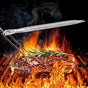 Plowo Burner Tube Replacement for Home Depot 30400040, 30400041, 30400042, 30400043, 30400045, 30400046, Ducane 3100, 3200, 3400, 4100, 4200, 4400 and Other Gas Grill Models, Stainless Steel, 5-Pack