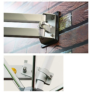 TEmkin Wall Mount Patio Umbrellas Parasol Outdoor Garden Balcony Sun Shade Umbrellas, Aluminium Pole, 8ft / 250cm (White) (White)