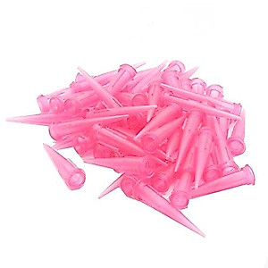 Brostown 100pcs 20Ga TT Dispensing Glue Tips Assorted Plastic Conical Smoothflow Tapered Needles for Pet Adhesive Glue Tube