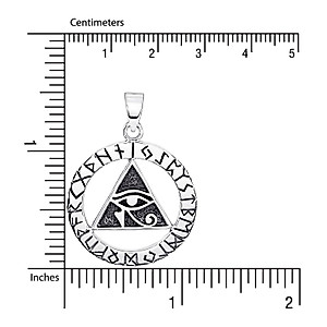 WithLoveSilver 925 Sterling Silver Pyramid Ancient Egyptian Eye of Horus Symbol of Protection Pendant