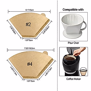 Pro Mael #2 Cone Coffee Filters Paper Disposable for Pour-Over and Automatic Drip Coffee Makers, Better Filtration with No Blowouts, Made from Unbleached Natural Filter Paper, Brown (100 Count)
