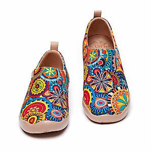UIN Women's Blossom Painted Fashion Sneaker Canvas Slip-On Travel Shoes (8)