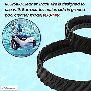 Seentech R0526100 Swimming Pool Cleaner Replacement Tire Track Wheel Compatible with MX8/MX6 In-Ground Pool Cleaner - Heavy Duty Rubber - Improves The tire Life Cycle by 50% (2-Pack)
