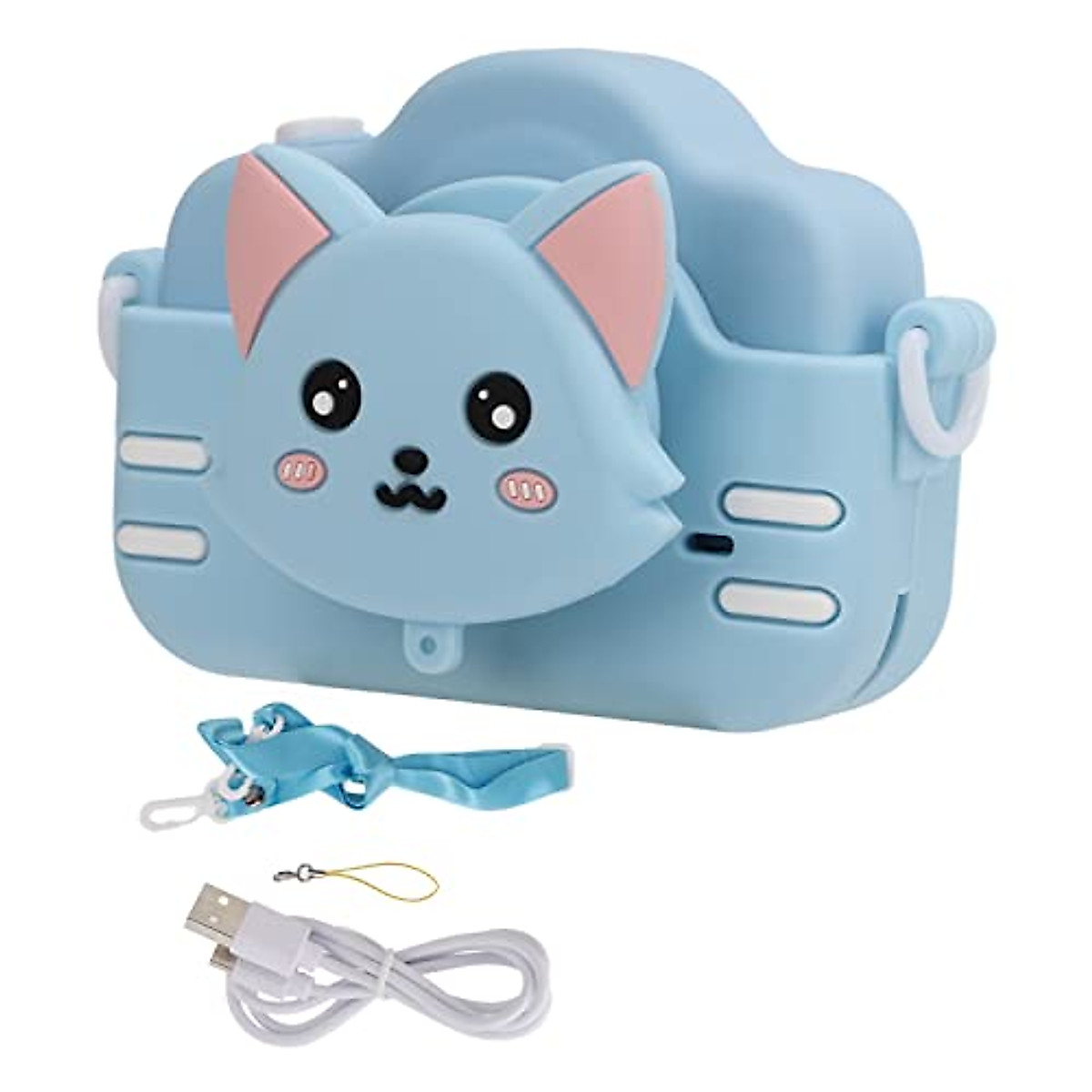 Shanrya Kids Photo Video Camera, Kids Digital Camera Multifunctional Rechargeable Cute for Gifts(Single Shot Blue)