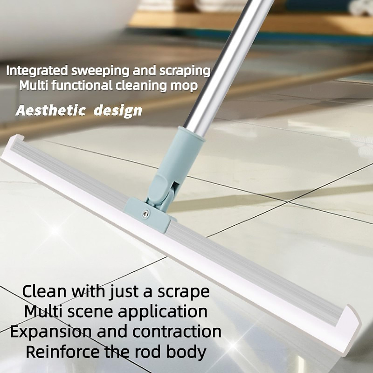 Floor Scraper, Magic Broom, Sweeping Silicone Floor, Cleaning Broom, Bathroom, Toilet, Multi-Function Wiper to Sweep Hair