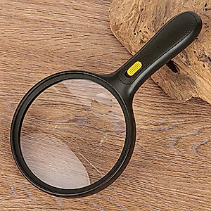 ZHYH Hand-held Magnifier, Handheld Magnifier Reading Magnifying Glass Lens Jewelry Loupe Black