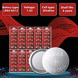 100 Pack LOOPACELL LR44 AG13 357 L1154 A76 Button-Cell Batteries