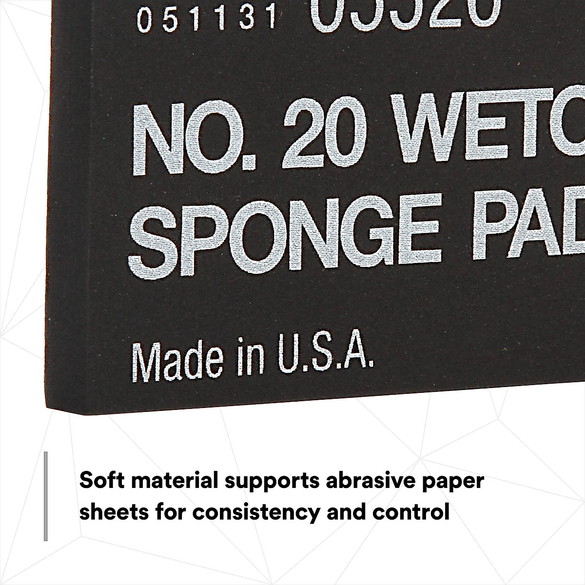 3M Wetordry Sponge Pad 20, 05526, 5 1/2 x 2-3/4 in x 3/8 in , Black