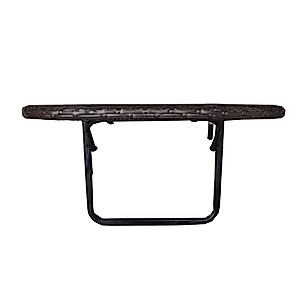 Oakland Living 52 BN Brown Indoor and Outdoor Foldable Wicker Metal Frame and Adjustable Clamps Balcony Table