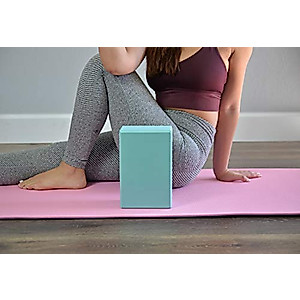 EvriFit Yoga Blocks, High-Density Foam Workout Accessory, Optimal Comfort, Good for All Levels, Teal, 2 Pack