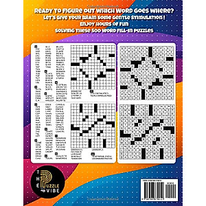 Word Fill In Puzzle Book for Adults and Teens: Fill In Puzzle Book with 500 Fill in word puzzles| Word Fill it in Puzzle Book for Seniors and Young Adults