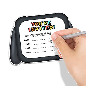 Simimi art Video Game Birthday Party Invitation Cards - Game On Birthday Party Invitation - 30 Cards With 30 Envelopes