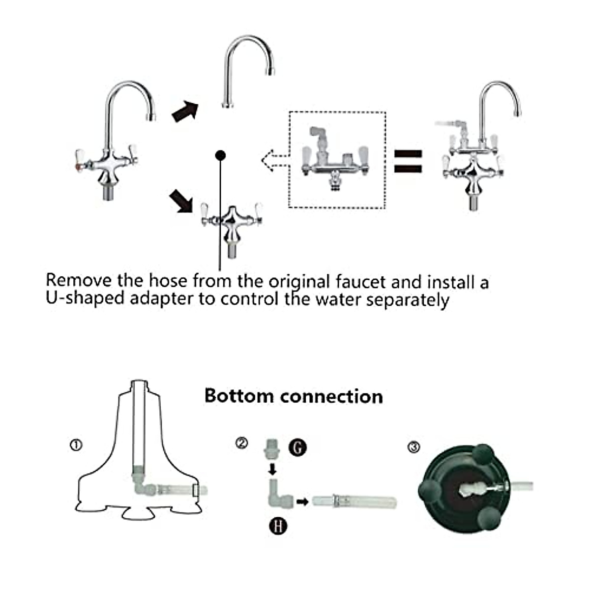 Upgrade Your Bar Supplies with our Commercial Cup Rinser Washer & Dual Temperature Faucet - Perfect Coffee Shop Equipment for Quick and Easy Cleaning