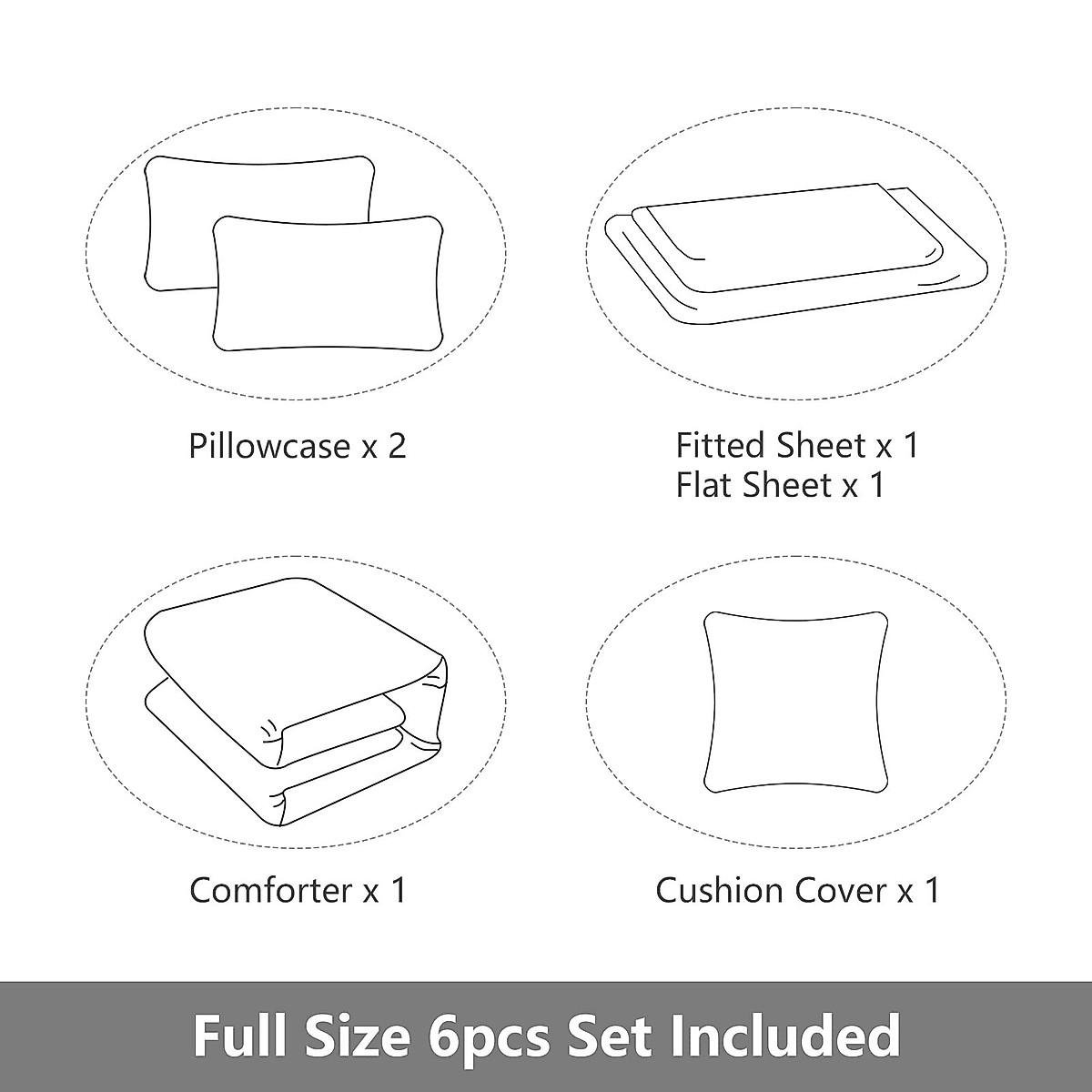 ROWADALO 6 Pieces Bed in A Bag Gamer Bedding Set for Boys Kids Adult Gaming Comforters Set,Boys Bed in A Bag Set Full Size Comforter with Fitted Shee Flat Sheet Pillowcase pillowsham,DJTH5025Full