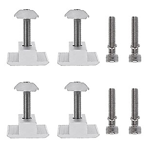 Solar Panel Clamps Panel with Hex Socket Head Cap Bolts Spring Washer and Slider Nut Solar Mid Clamp for Solar Panel Mounting,4 Sets