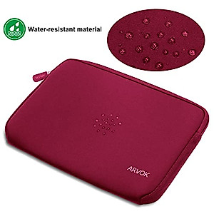 Arvok 13 13.3 14 Inch Laptop Sleeve Case for MacBook Pro 14 2021/Water-Resistant Notebook Chromebook Computer Pocket Briefcase Carrying Bag Pouch Skin Cover for HP/Dell/Lenovo/Asus/Acer, Wine Red