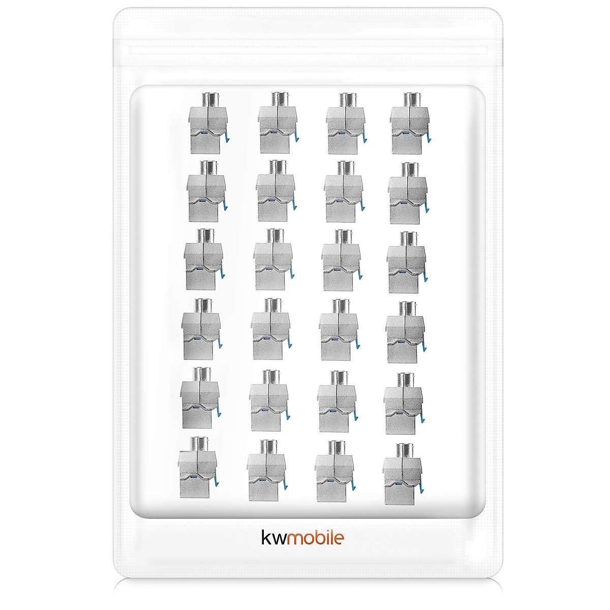kwmobile Keystone Module Jacks - 24 Piece CAT-8 Shielded Keystone Jack RJ45 Cat 8 Ethernet Module 40 Gbit with Shielded Metal Housing