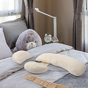 Wesiti 2 Pcs Pregnancy Pillow for Pregnant Women Sleeping and Adjustable Belly Band for Pregnant Women Maternity Body Pillow Support for Back, HIPS, Legs, Side Sleeping Postpartum