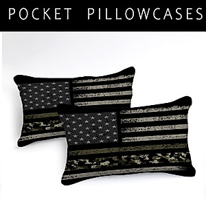 Bedbay American Flag Queen Comforter Set Camo Bedding Girls Boys Room Decor Camouflage Stars Stripes Flag Quilt Bedding Set Army Green Down Alternative Lightweight Comforter Queen 4 Pcs(Camo,Queen)