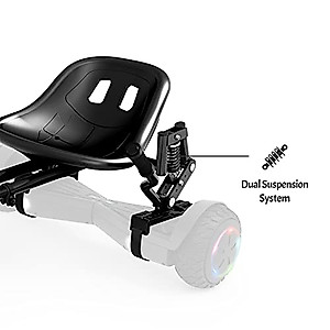 Jetson JetKart 2.0 Universal Hoverboard Attachment, 6" Tire, Bucket Seat, Adjustable Footrest Accommodates Most Heights, Ages 12+, Black, JKAR20-BK