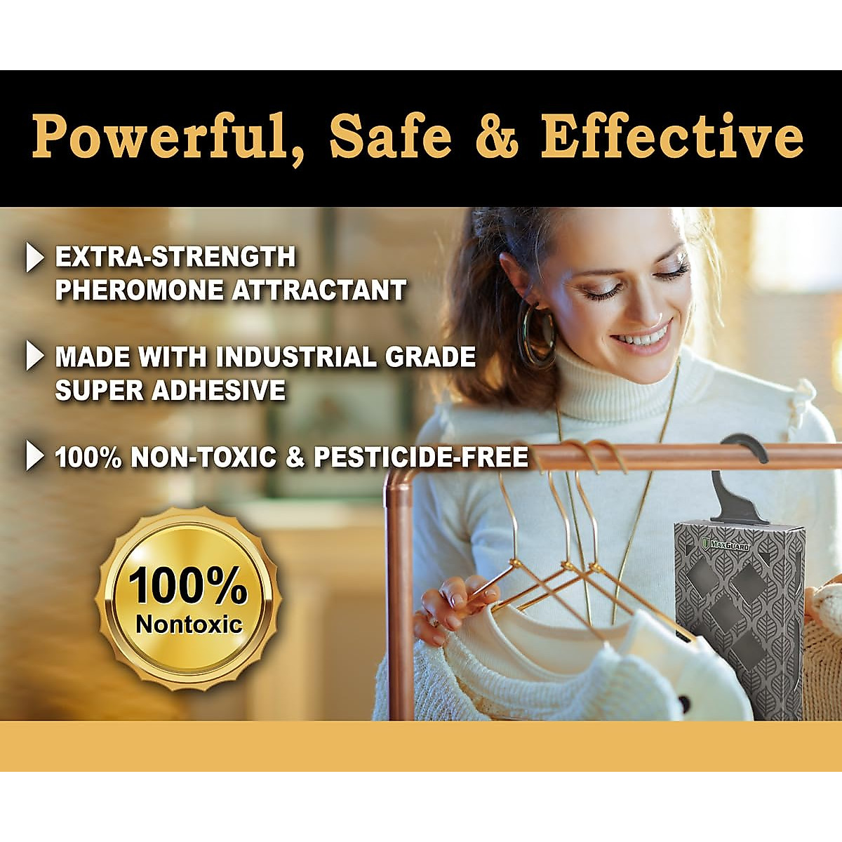 MaxGuard Clothes Moth Box Traps (5-Set Bonus Pack)