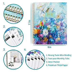 2024-2027 Monthly Planner - 3 Year Monthly Planner 2024-2027, JUL 2024 - JUN 2027, 2024-2027 Calendar Planner with 36 Monthly Tabs, Notes Pages, Inner Pocket, Great for Long-Term Planning