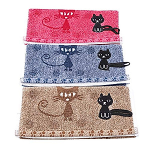 Kshcf Cotton Towel Cat Pattern Luxury Spa Hotel Washcloths Absorbent Cartoon Towels,red