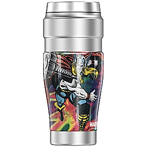 THERMOS MARVEL - Thor Tie Dye STAINLESS KING Stainless Steel Travel Tumbler, Vacuum insulated & Double Wall, 16oz