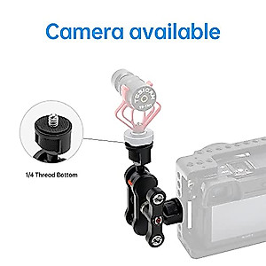 TOSICAM Articulating Magic Arm with Double Ballheads Monitor Mount,1/4" Screw for Field Monitor,Lights,Audio Recorders,Gimbal,Camera Cage,Video Shooting