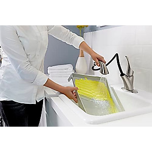 KOHLER K-22035-CP Simplice Laundry Sink Faucet, Single Handle, Pull Down Faucet , 2-function Spray Head, 3-hole Install, Utility Sink Faucet in Polished Chome