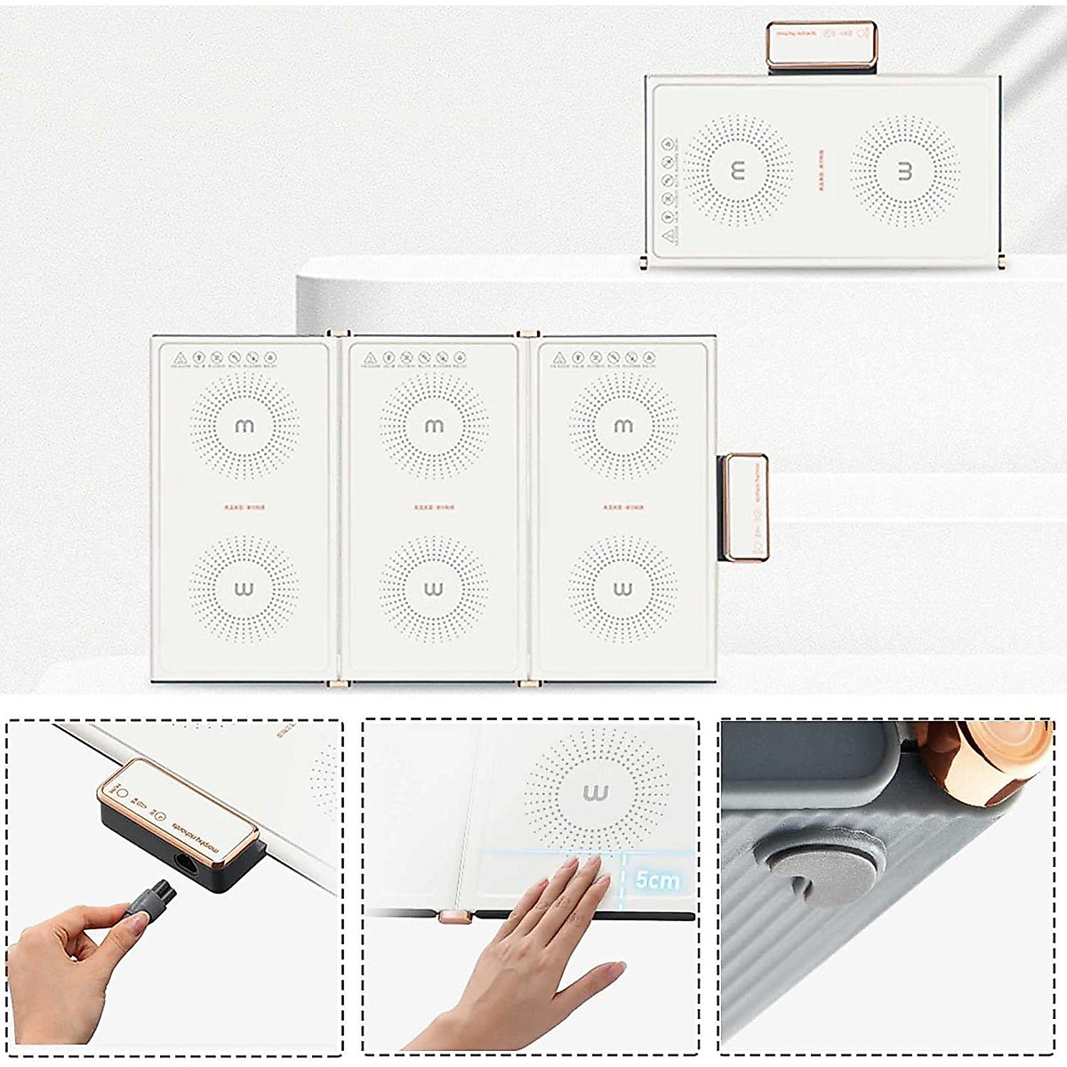 Foldable Electric Warming Tray Hot Plate,Multifunctional Hotplates with Adjustable Temperature Control,Perfect for Party Chafing Dish Warm Plate, A (A)