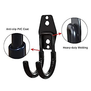 2 Pcs Wall Mount Baby Stroller Hanger, Baby Stroller Holder Wall Mount, Baby Stroller Wall Rack, Garden Power Tool Hanger Wall Hook, Steel Garage Tool Storage Organizer Utility Hooks (Small J)