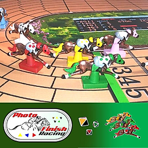 Photo Finish Horse Track Racing Board Game | Best New Fun Parlor Party Game | Original, Classic Edition | Improved Horses