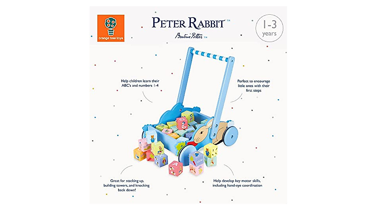 Peter Rabbit Wooden Trolley - Encourage First Steps & Learning