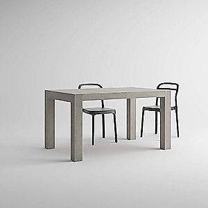 Mobili Fiver, Iacopo Extendable Dining Table, Concrete Grey, Made in Italy