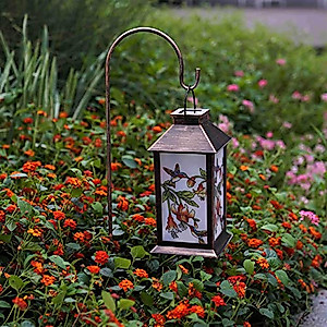 1 Dragonfly Lantern&1 Hummingbird Lantern, Solar Lanterns Outdoor Hanging Solar Lights Decorative for Garden Patio Porch and Tabletop Decorations.