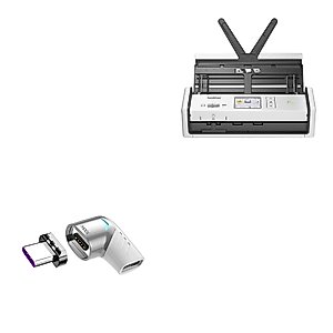 BoxWave Adapter Compatible with Brother ADS-1800W Scanner - MagnetoSnap PD Angle Adapter, Magnetic PD Angle Charging Adapter Device Saver - Metallic Silver