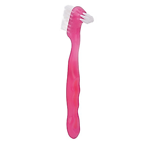 HURRISE Denture Brush, Denture Toothbrush False Teeth Brush, False Teeth Brush, Dirt Removal, Plaque Removal Ergonomic Double Sided Soft Hair Portable Professional ()