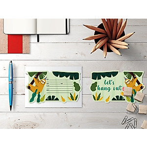 shupai Sloth Birthday Invitations(30 Invitation + 30 Envelopes), Sloth Birthday Party Supplies, Sloth Party, Sloth Party Decorations, Kids Birthday Invitations-028