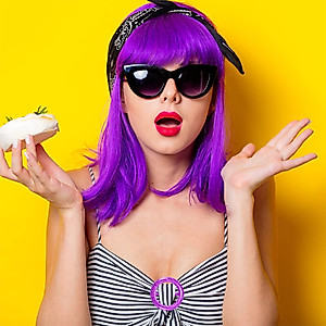 8 Pieces 80s Party Plastic Fashion T Shirt Clips Silk Scarf Ring Clip T-shirt Tie Clips for Halloween Women Fashion Round Circle Clip Buckle Clothing 80s Accessories (Fresh Style)