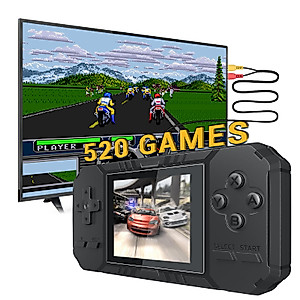 Fadist Handheld Game Console, Retro Mini Game Console with 520 Classic Games, 3.0 inch Screen, Rechargeable Battery, Portable Games Console, Support TV, Ideal Gift for Kids, Adult, Friend, Lover