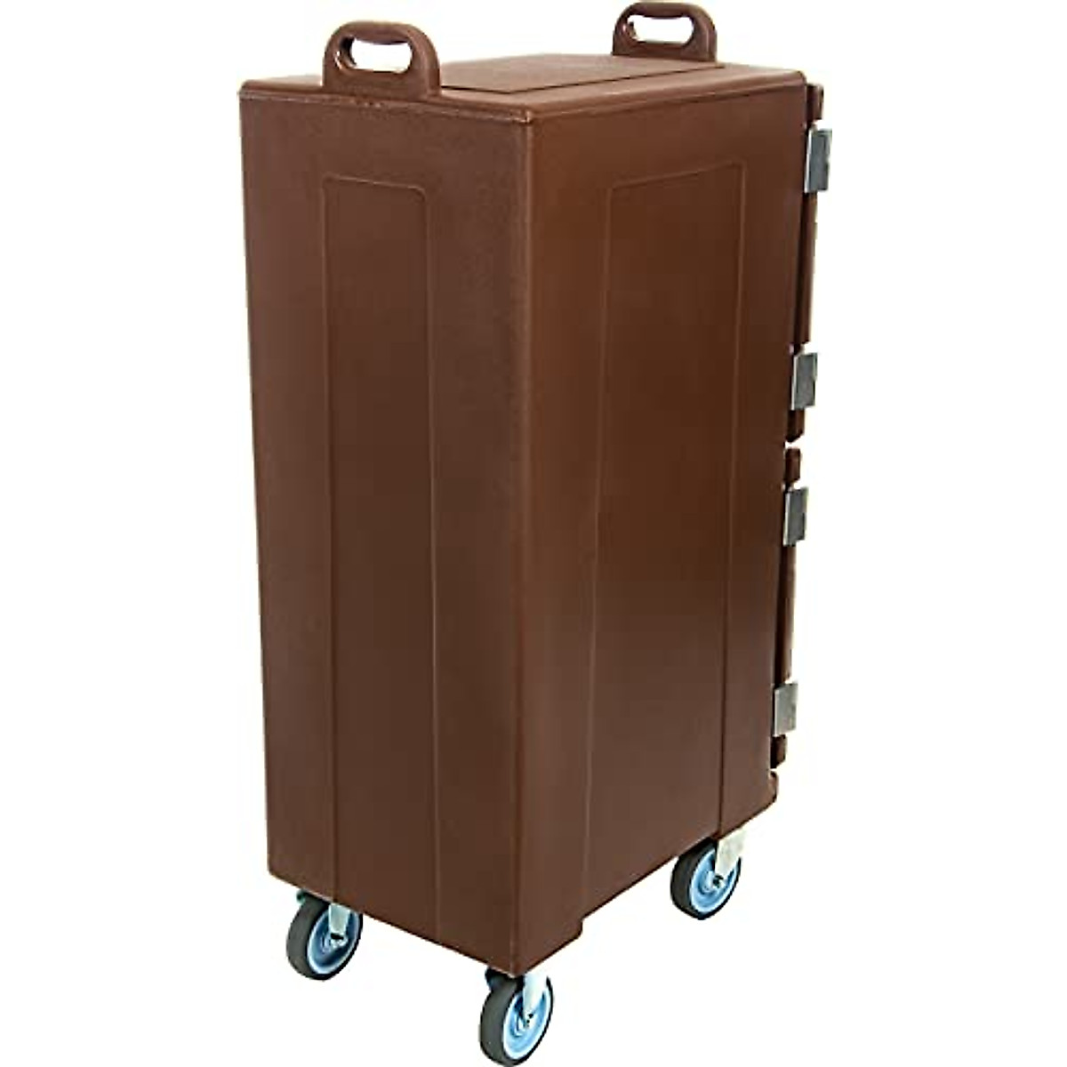 Carlisle FoodService Products Cateraide Plastic Insulated Dual Capacity Food Pan Carrier With Dolly, 10 Pan Capacity, 50 Inches, Brown